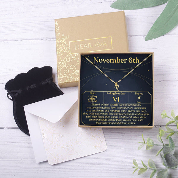 November 6th Necklace Present for Birthday, Celebration, Gift for Her ...